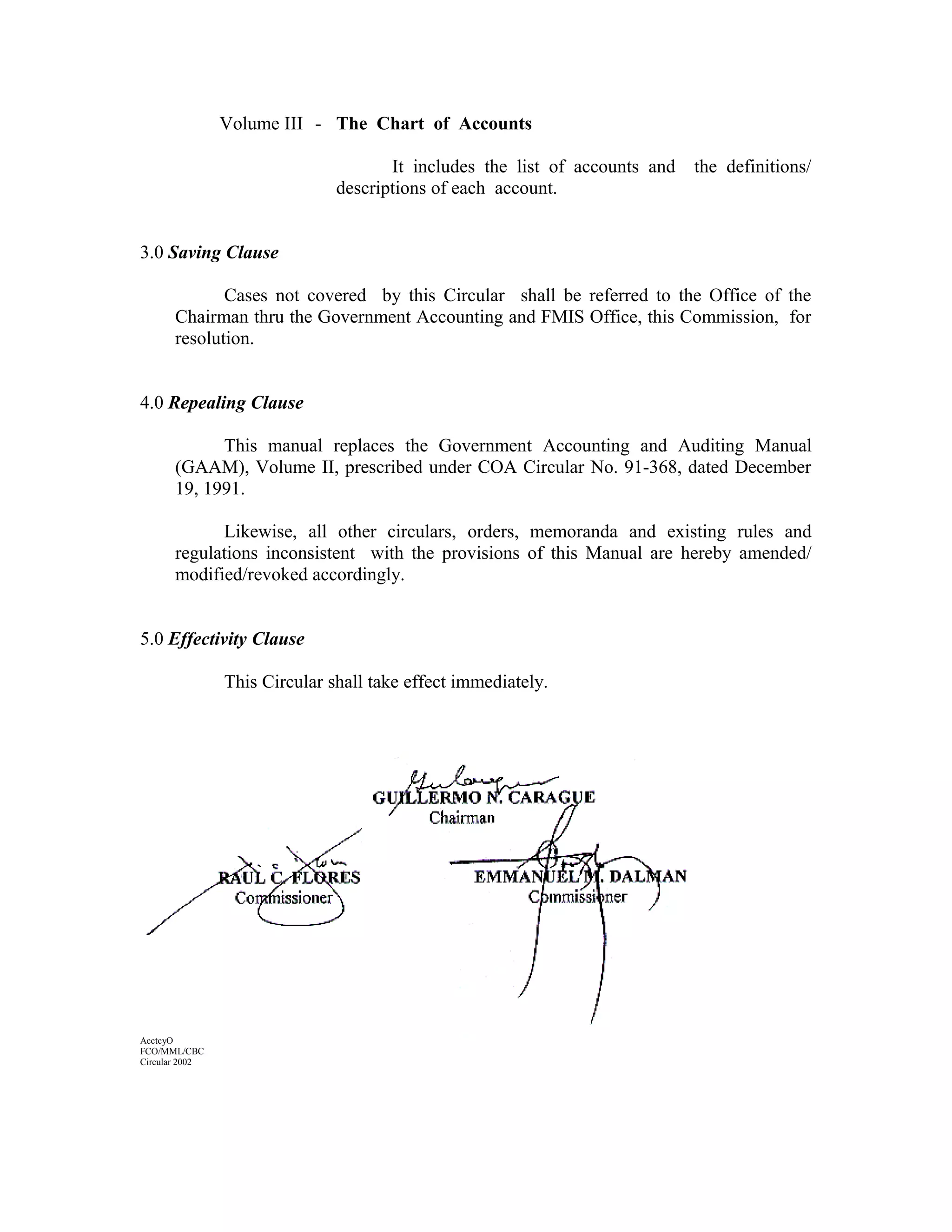 Coa circular no. 2002 002 | DOC