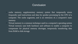 Cache Memory And Virtual Memory in computer architecture | PPTX