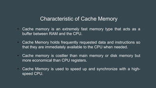 Cache Memory And Virtual Memory in computer architecture | PPTX