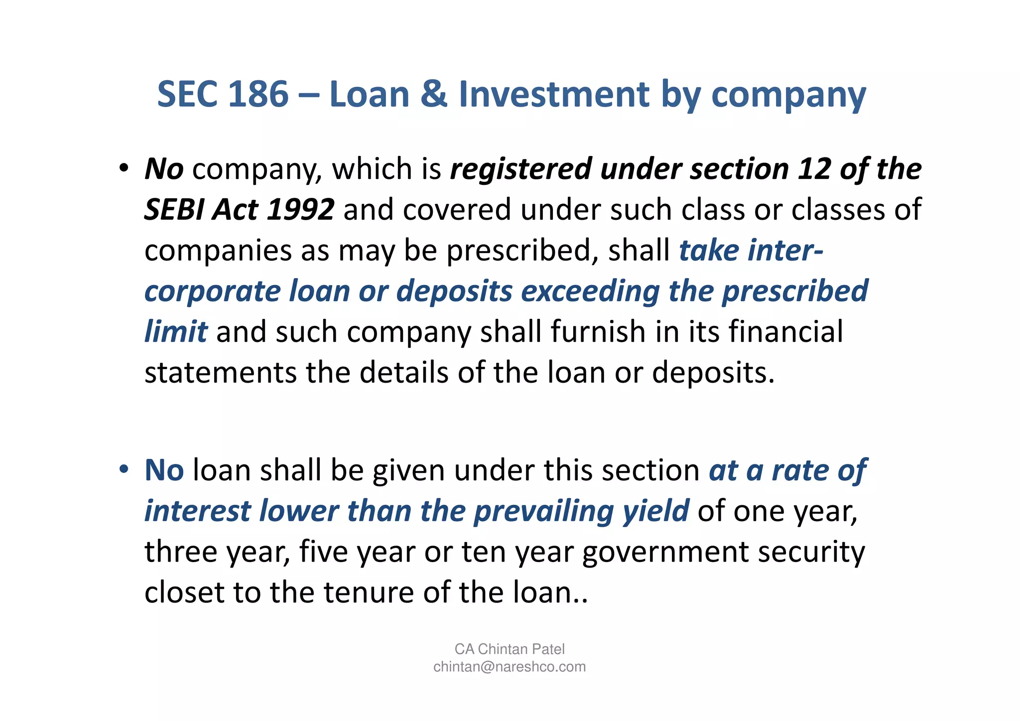 Companies Act 2013 : Loans, Advances and Related Party Transactions ...
