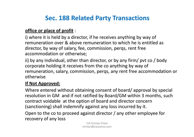 Companies Act 2013 : Loans, Advances and Related Party Transactions ...