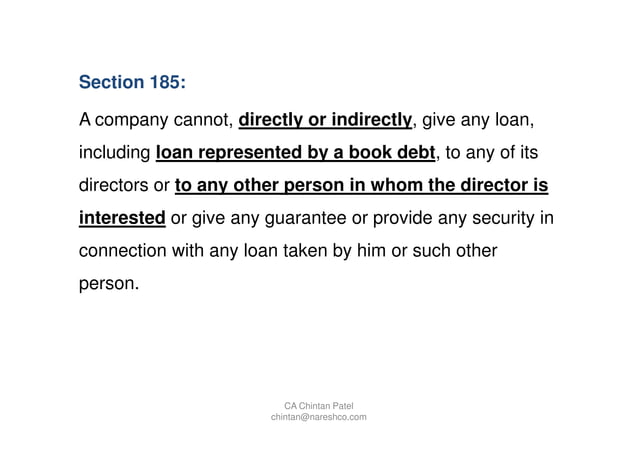 Companies Act 2013 : Loans, Advances and Related Party Transactions ...