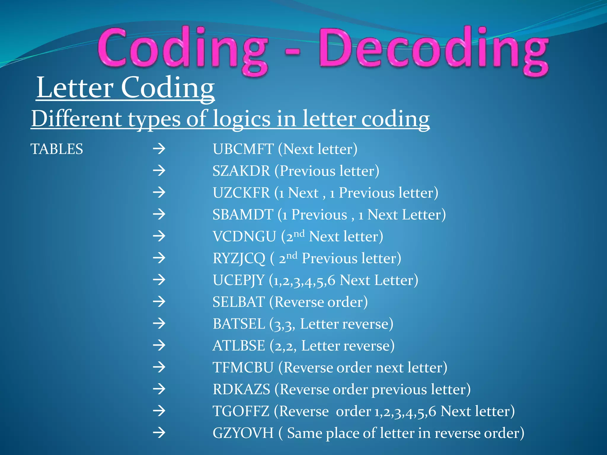 Coding decoading | PPT