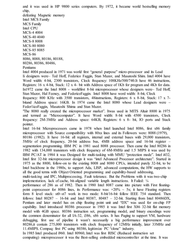 Case study on Intel core i3 processor. | DOCX | Computing | Technology ...