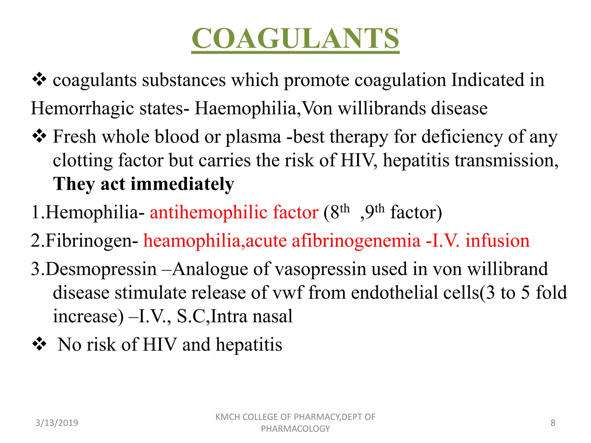 Coagulant and anti coagulant | PPTX