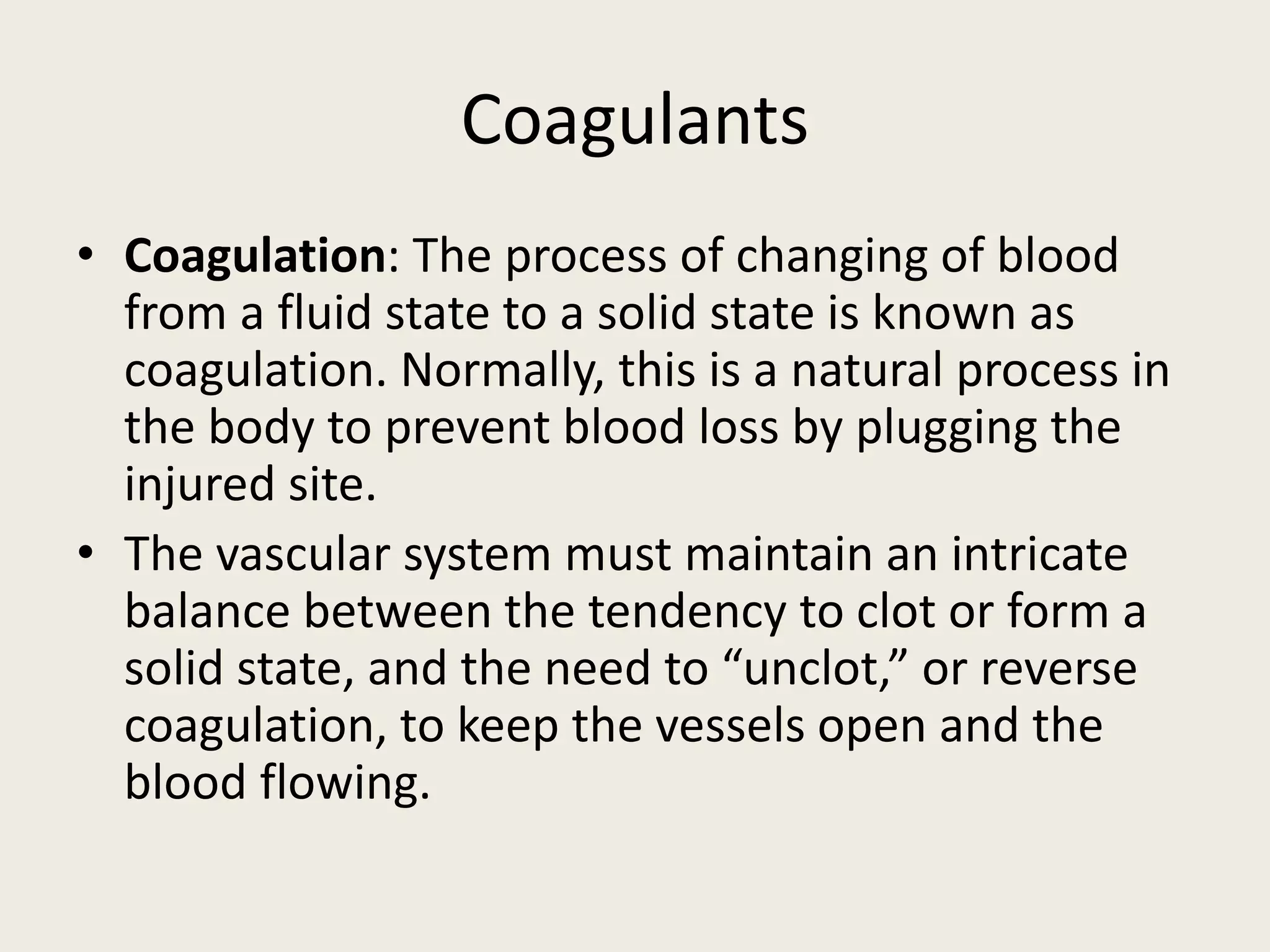 Coagulant and anticoagulants | PPTX