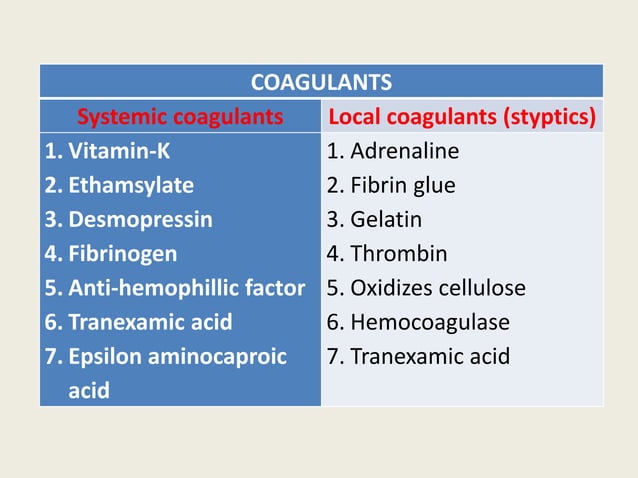 Coagulant and anticoagulants | PPTX | Blood Disorders | Diseases and ...