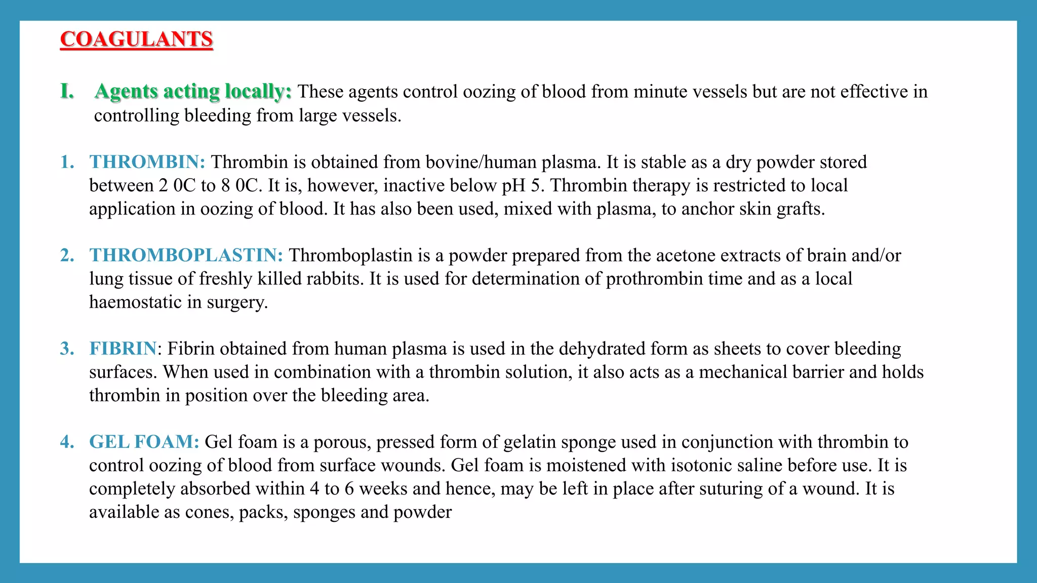 Coagulants and anticoagulants ppt | PPTX