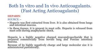 Anticoagulants Drugs. | PPT