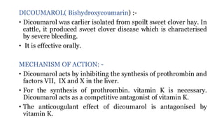 Anticoagulants Drugs. | PPT | Free Download