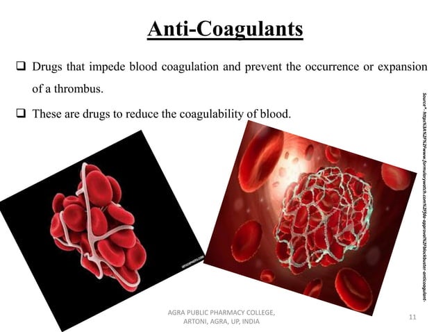 Coagulants & anti coagulant Drugs | PDF | Blood Disorders | Diseases ...