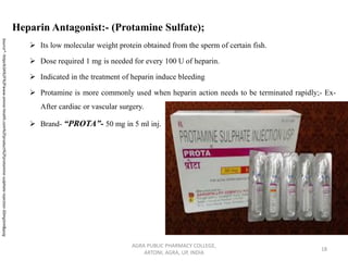 Coagulants & anti coagulant Drugs | PDF | Blood Disorders | Diseases ...