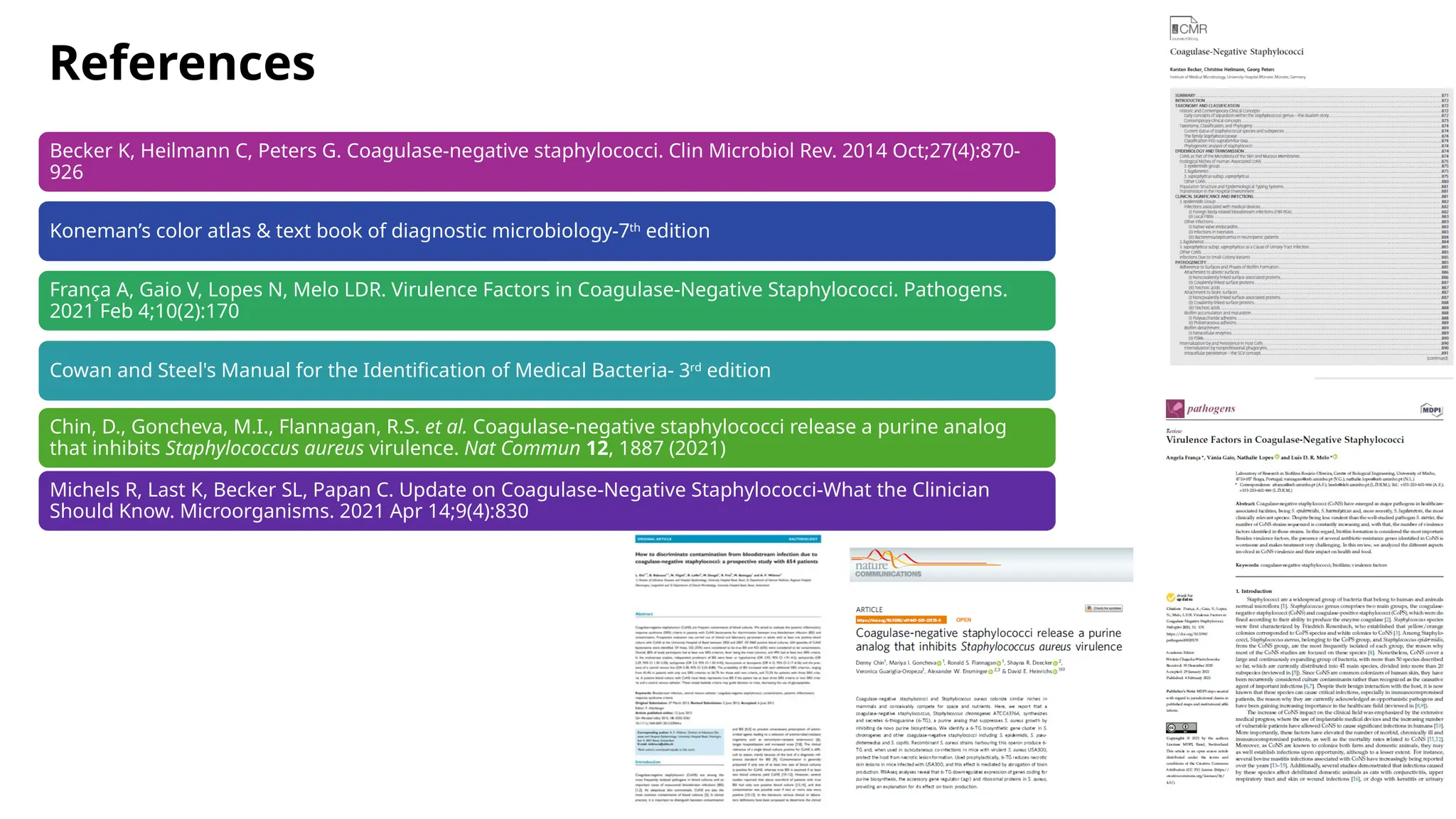 Coagulase-Negative Staphylococci (CoNS): Taxonomy, Pathogenesis ...