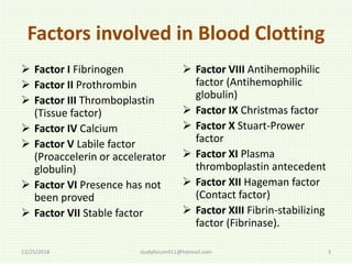 Blood Coagulation or hemostasis | PPT