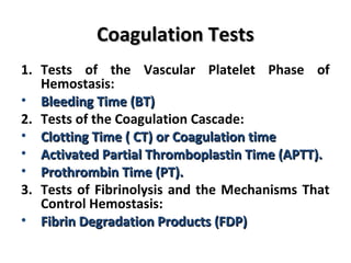 Coagulation tests | PPT