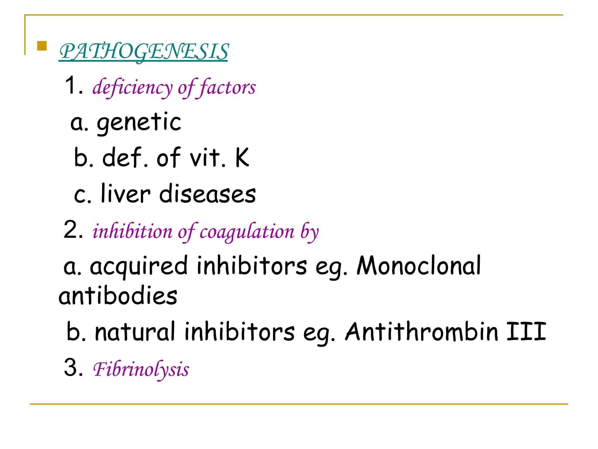 coagulation and bleeding disorders in medicine | PPT