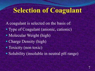 Coagulation and flocculation | PPTX