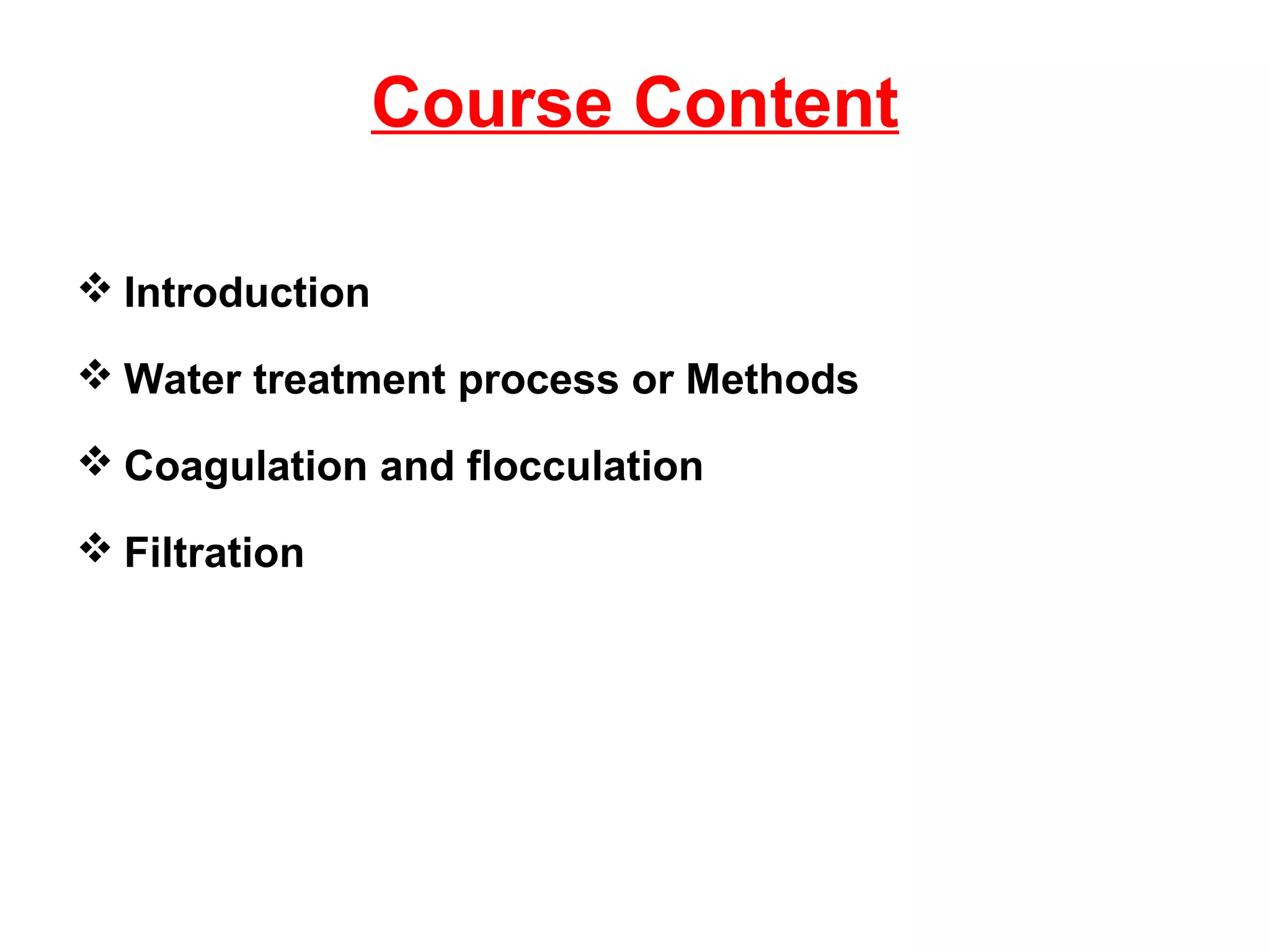 Water Treatment Processes:- Coagulation , Flocculation, Filtration by ...