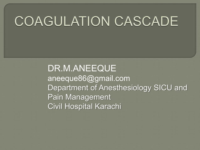 Coagulation cascade | PPTX