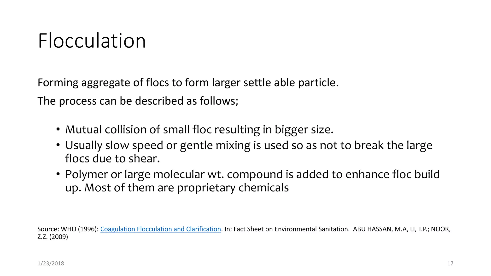 Coagulation & flocculation in wastewater treatment | PPTX
