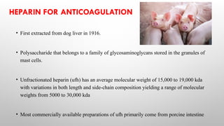 coagulation management in cardiac surgery | PPTX