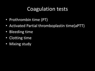 Coagulation profile and its uses | PPTX
