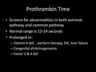 Coagulation profile and its uses | PPTX