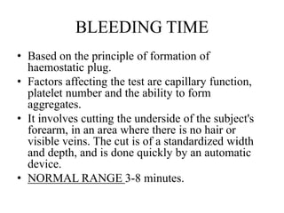 Coagulaton profile | PPTX | Blood Disorders | Diseases and Conditions