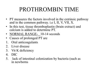 Coagulaton profile | PPTX | Blood Disorders | Diseases and Conditions