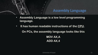 Computer Organization and assembly language | PPTX | Programming Languages | Computing