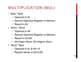 Coal 17 - arithematic operation in Assembly Programming | PDF