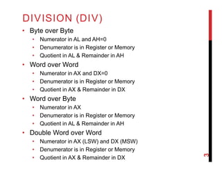 Coal 17 - arithematic operation in Assembly Programming | PDF