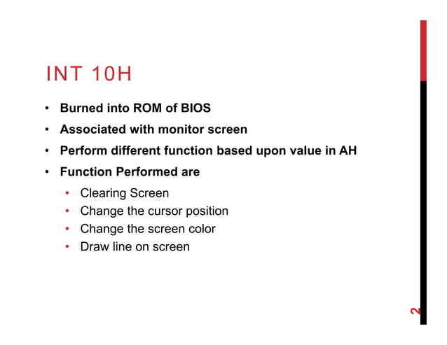 Coal 19-int10 h in Assembly Programming | PDF