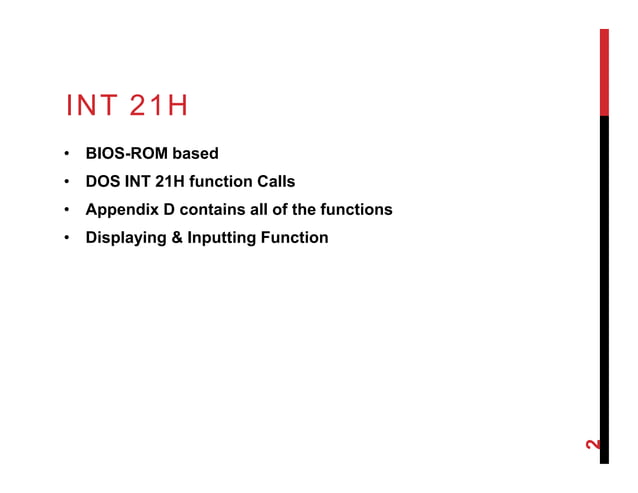 Coal 20-int21 h in Assembly Programming | PDF