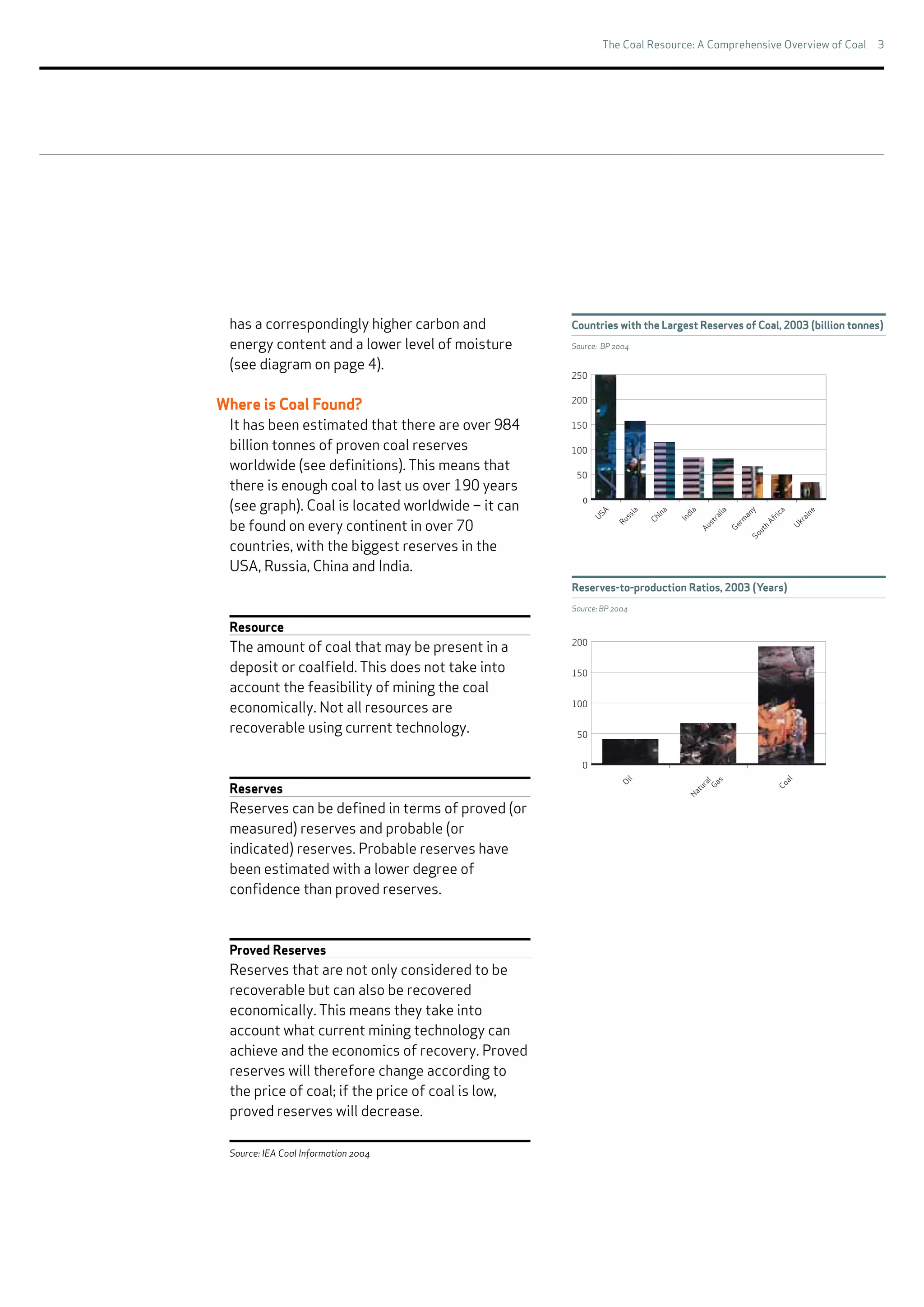 Coal resource-overview-of-world-coal-institute--report-2009 | PDF