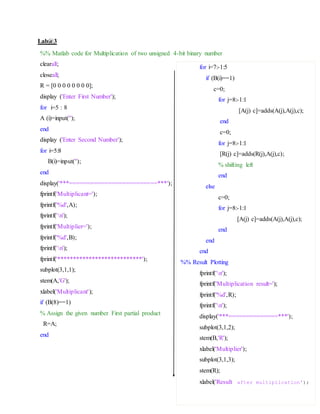 Computer Architecture and Organization lab with matlab | PDF