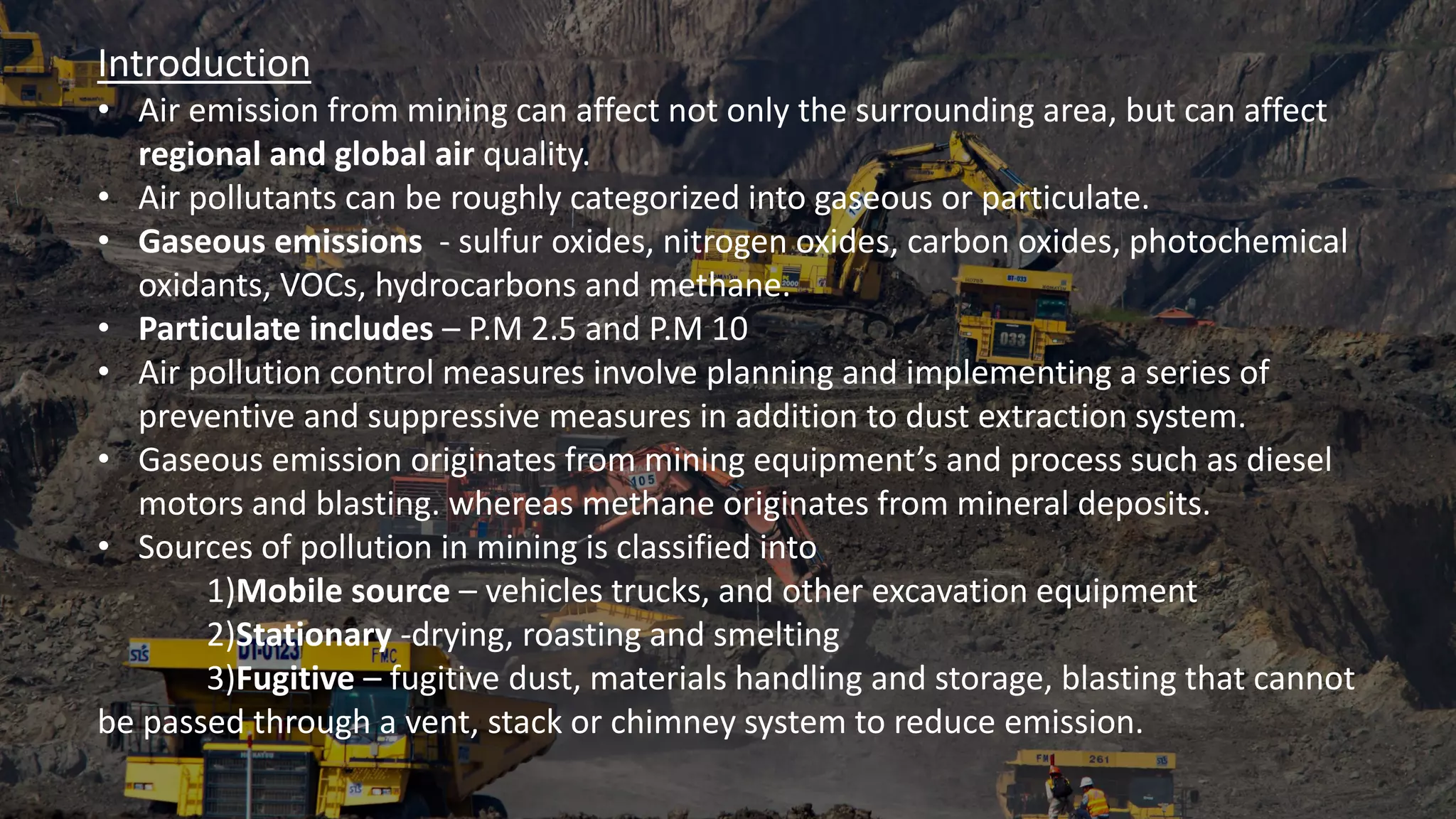Air pollution control of coal and copper mining | PDF