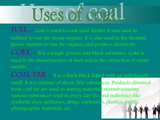 Uses Of Coal As Fuel