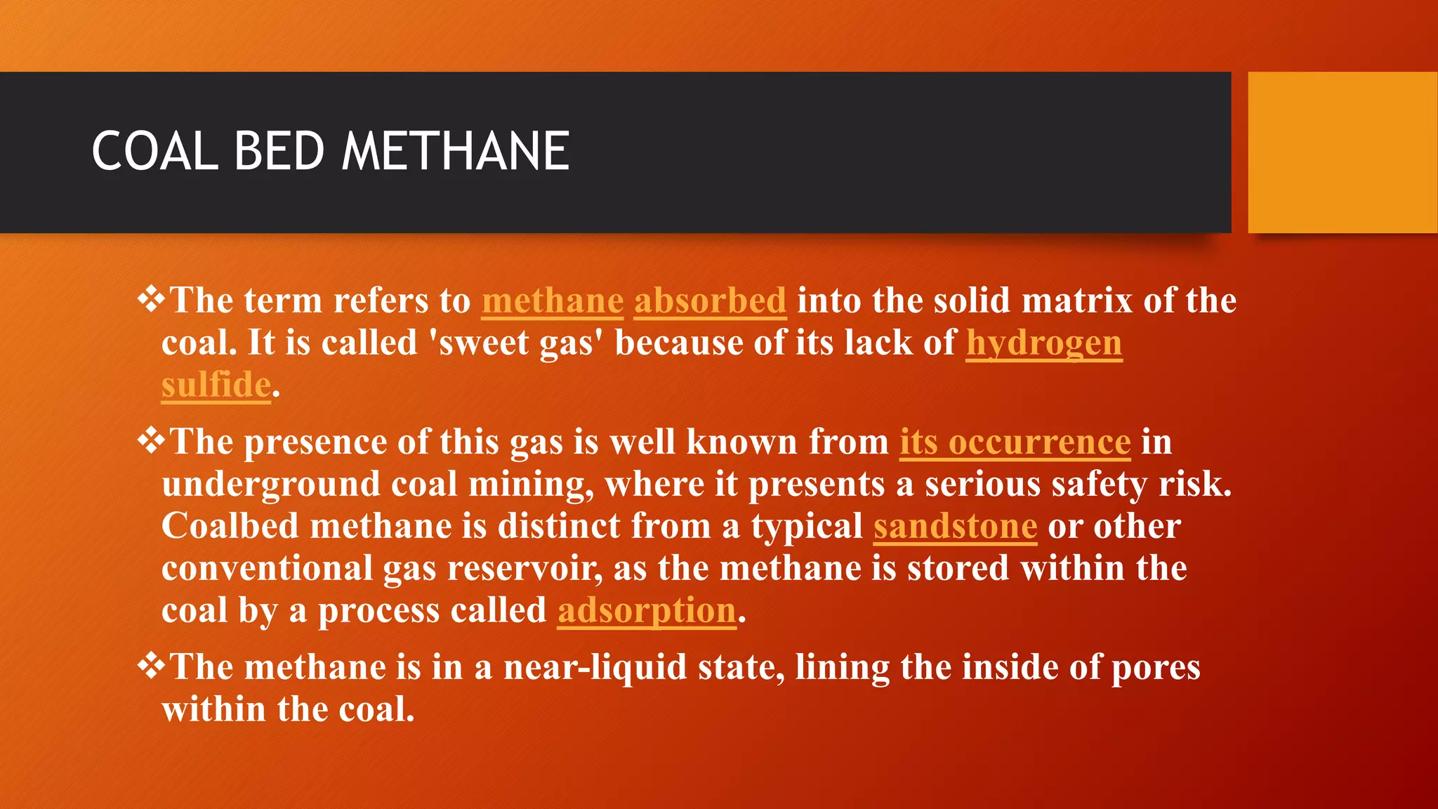 coal bed methane in fuel geology | PPTX