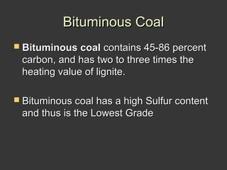 Coal ,its formation ,types and Distribution in pakistan | PPT