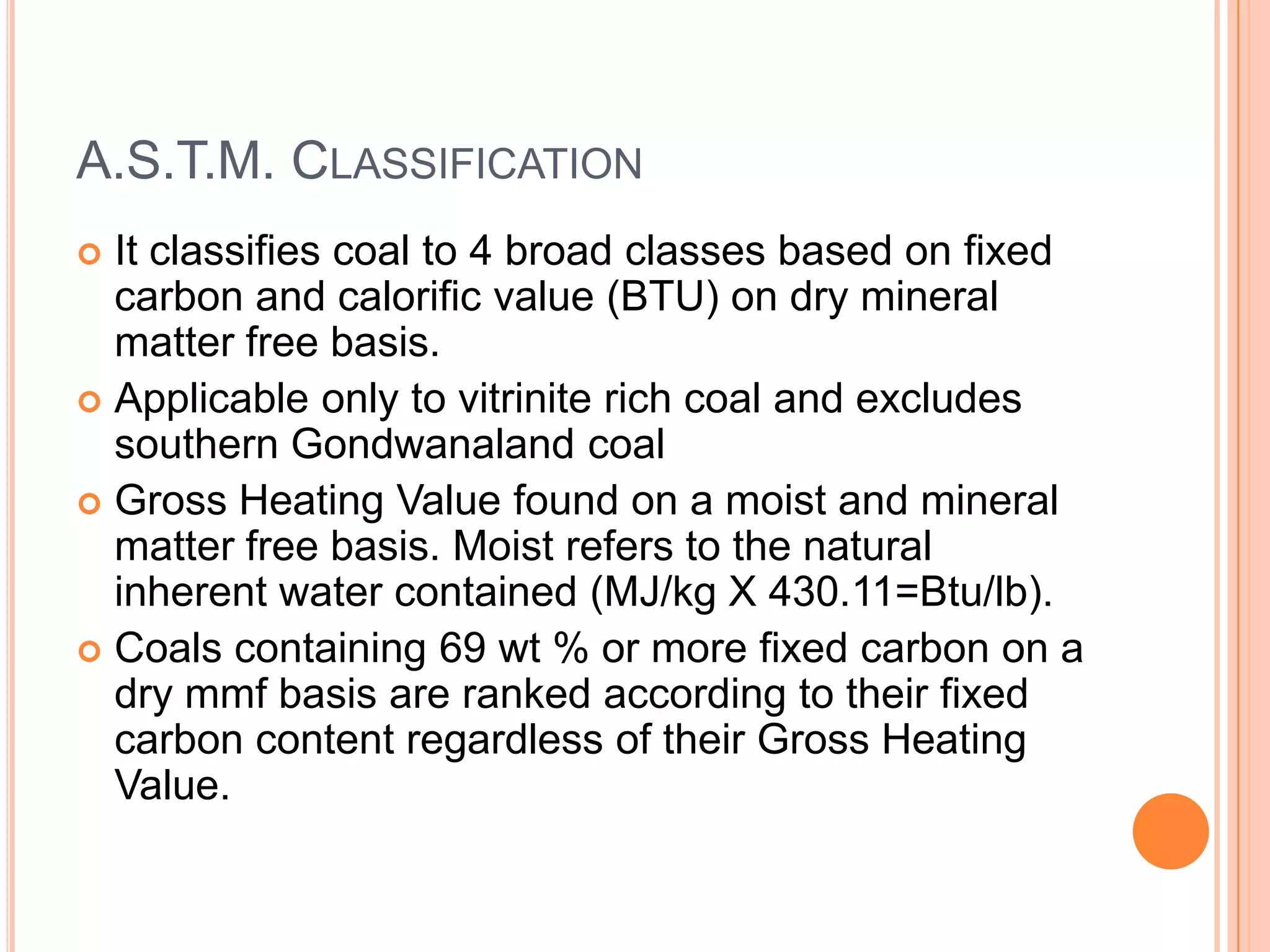 Coal classification | PPTX | Chemistry | Science