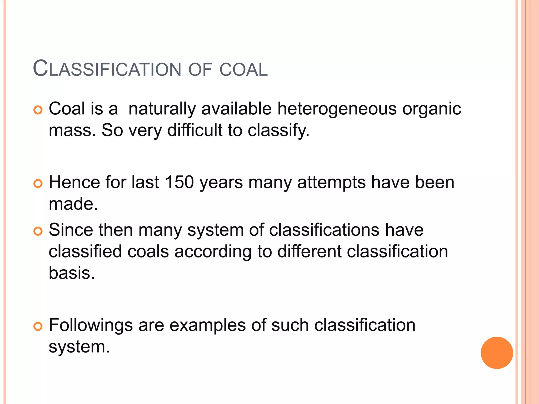 Coal classification | PPTX | Chemistry | Science