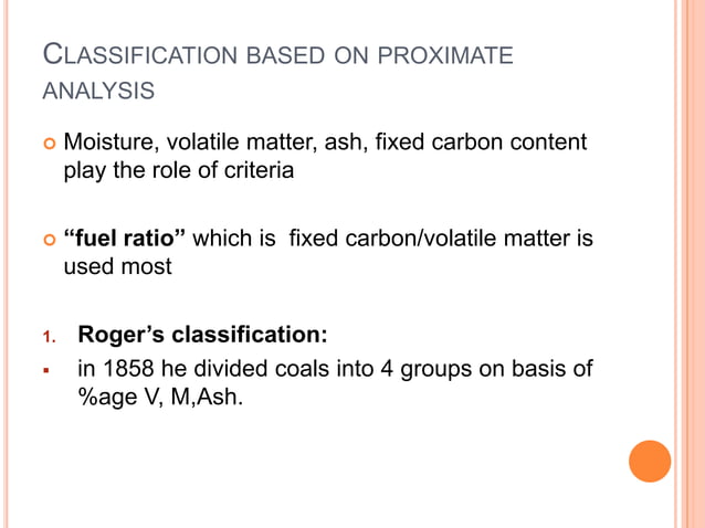 Coal classification | PPTX | Chemistry | Science