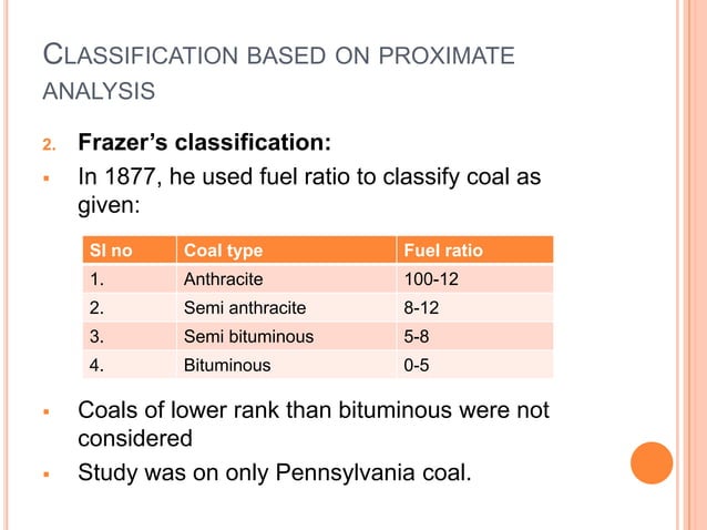 Coal classification | PPTX | Chemistry | Science
