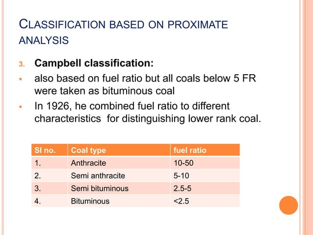 Coal classification | PPTX | Chemistry | Science