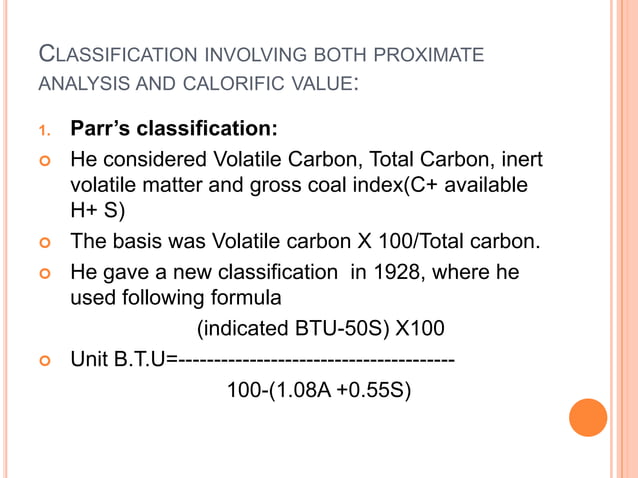Coal classification | PPTX | Chemistry | Science