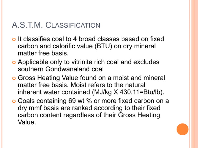 Coal classification | PPTX | Chemistry | Science