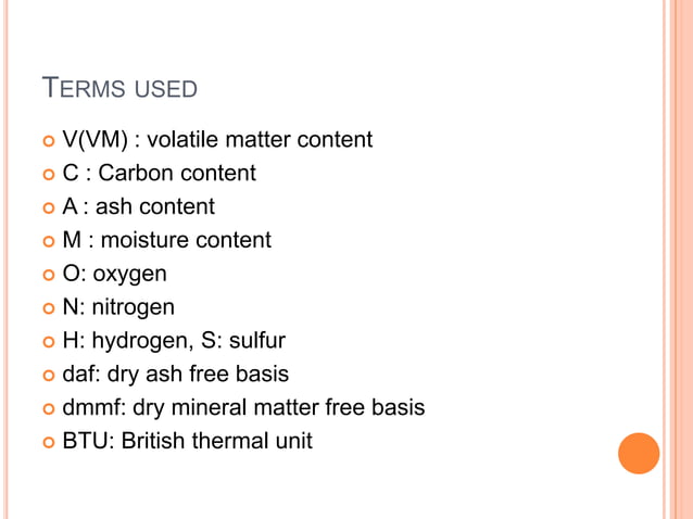Coal classification | PPTX | Chemistry | Science
