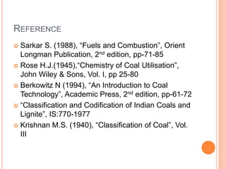 Coal classification | PPTX | Chemistry | Science