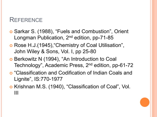 Coal classification | PPTX | Chemistry | Science